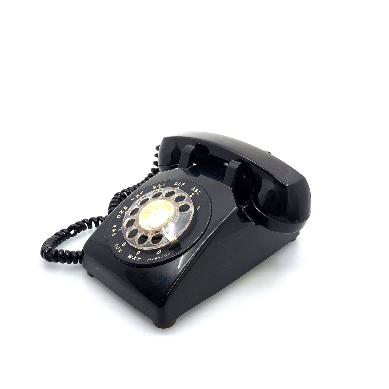 Vintage ITT Desktop Rotary Phone Black 500 Telphone Corded 1972 *FPO ...